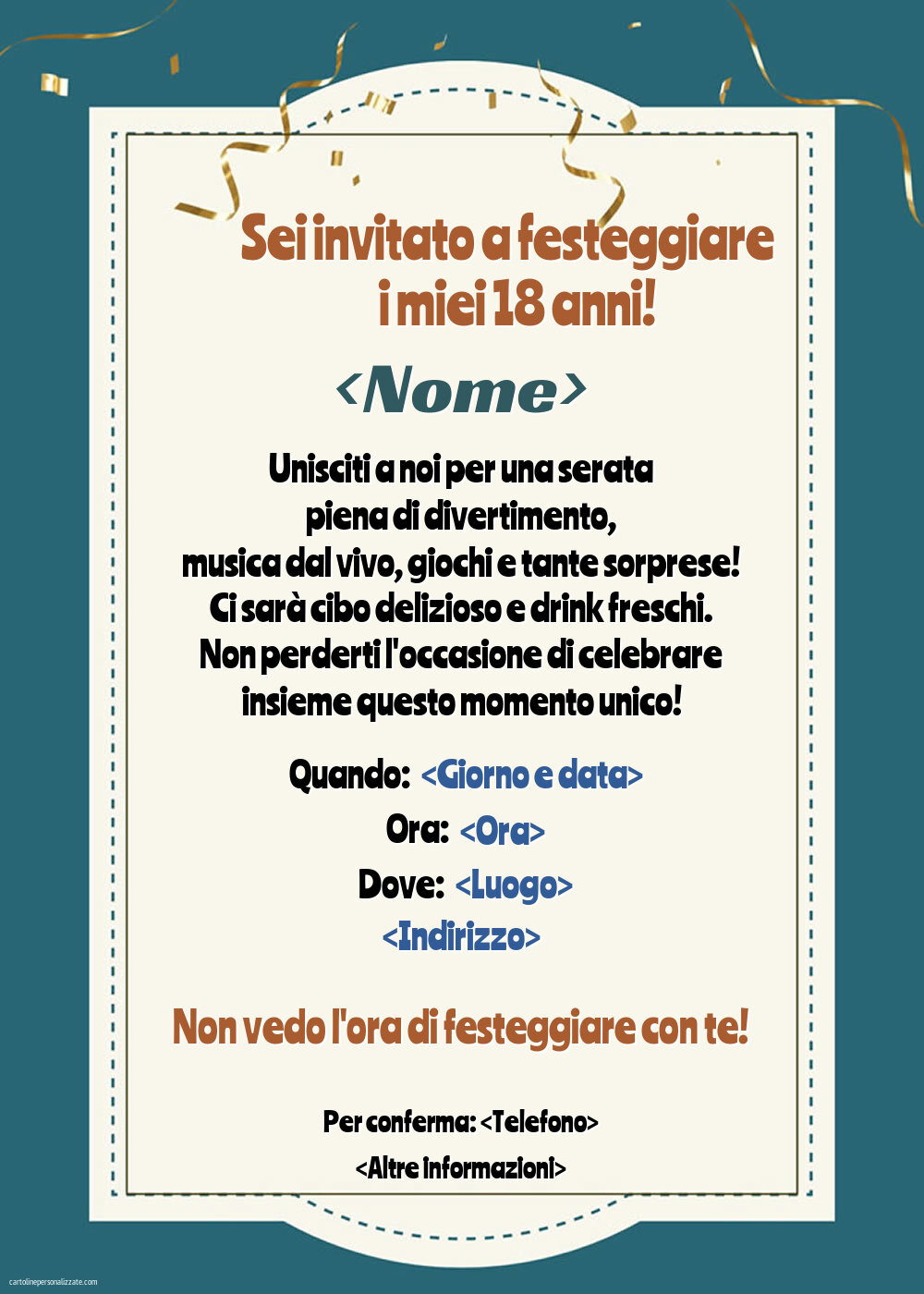 Invito design classico con conferma | Crea inviti personalizzati 18 ...