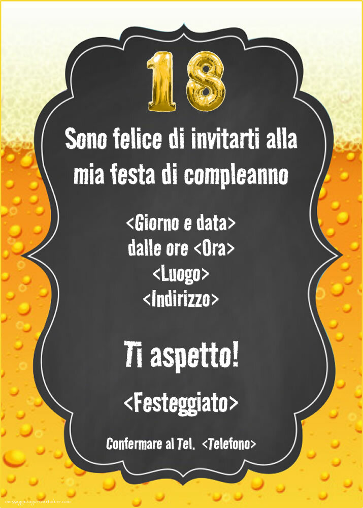 Invito originale 18 anni ragazzo | Crea inviti personalizzati 18 anni ...