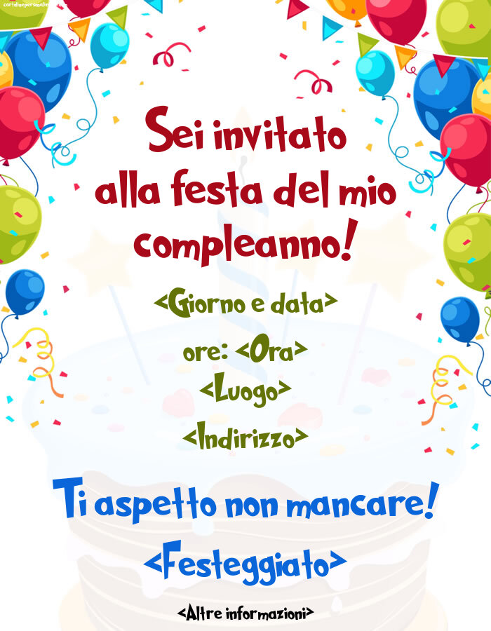 Invito al mio compleanno | Crea inviti personalizzati di compleanno ...