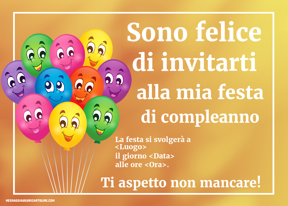 Invito divertente con palloncini | Crea inviti personalizzati di ...