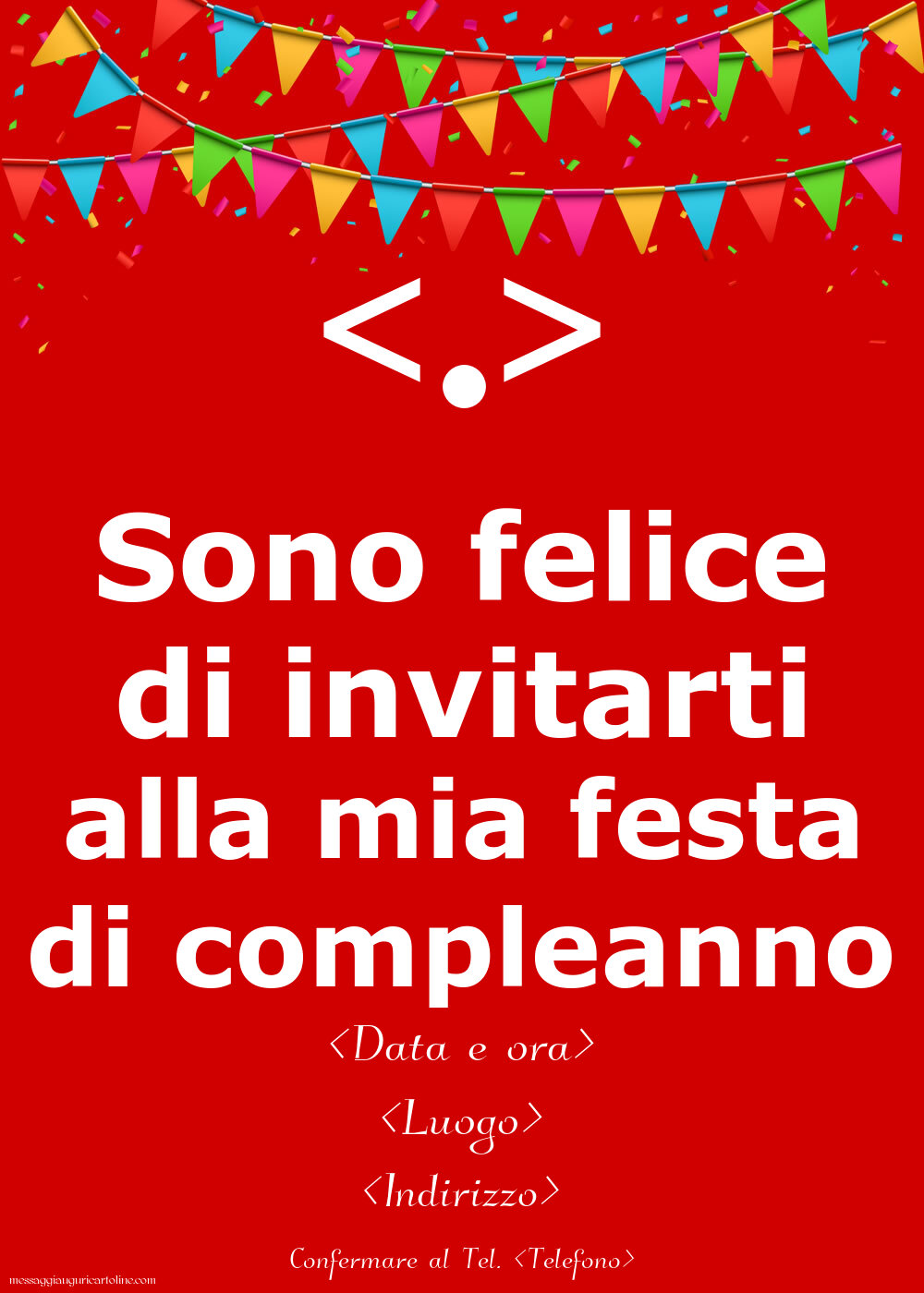 Invito grande con coriandoli | Crea inviti personalizzati di compleanno ...