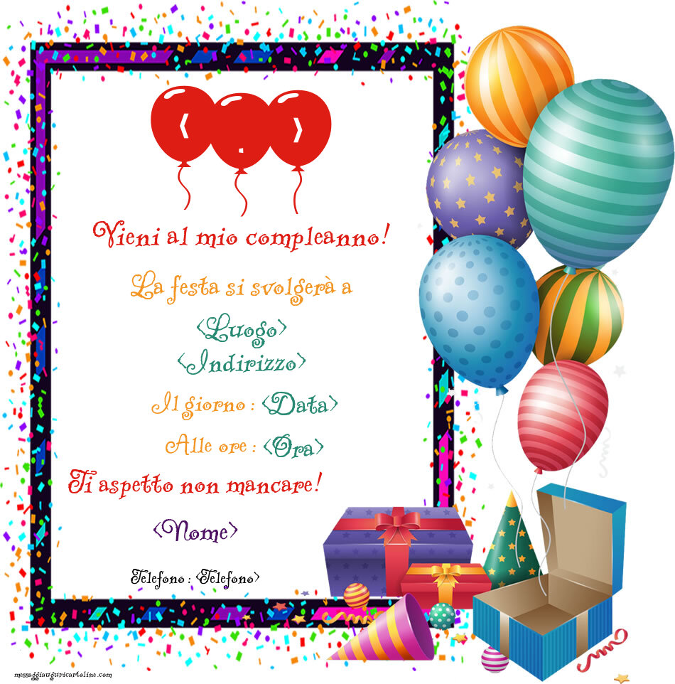 Inviti personalizzati di compleanno | Pagina 2 ...