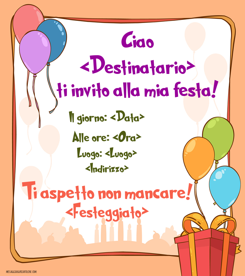 Invito alla mia festa | Crea inviti personalizzati di compleanno ...