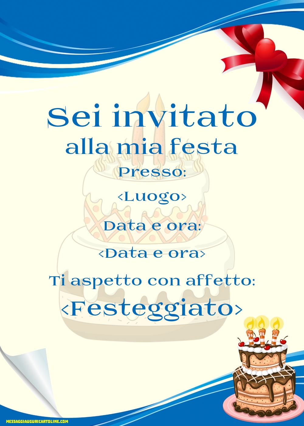 Invito con torta verticale | Crea inviti personalizzati di compleanno ...