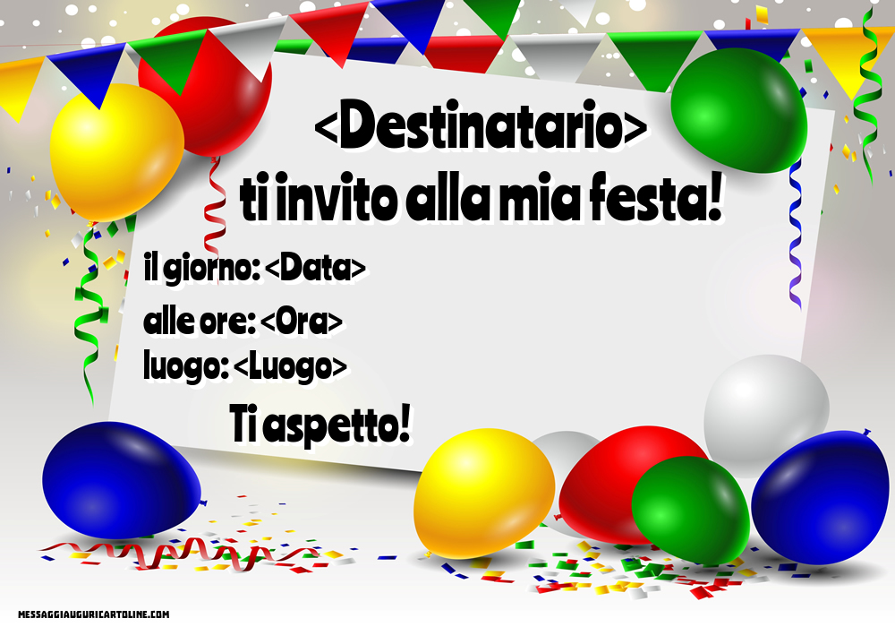 Invito semplice con palloncini e il nome del destinatario | Crea inviti ...