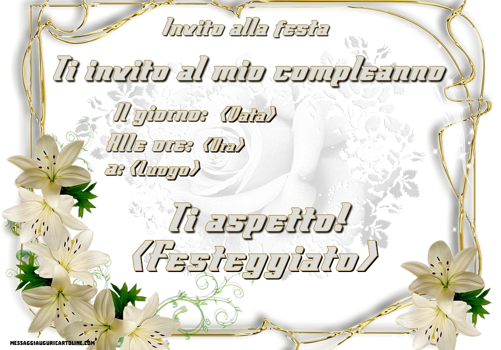 Invito a una festa - modello classico con fiori | Crea inviti ...