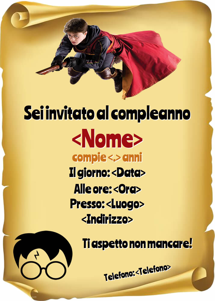 Invito tema Harry Potter | Crea inviti personalizzati di compleanno per ...
