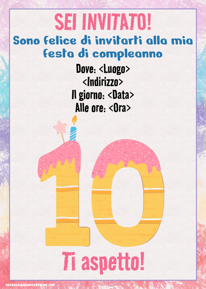 Inviti personalizzati di compleanno per bambini: 10 anni ...