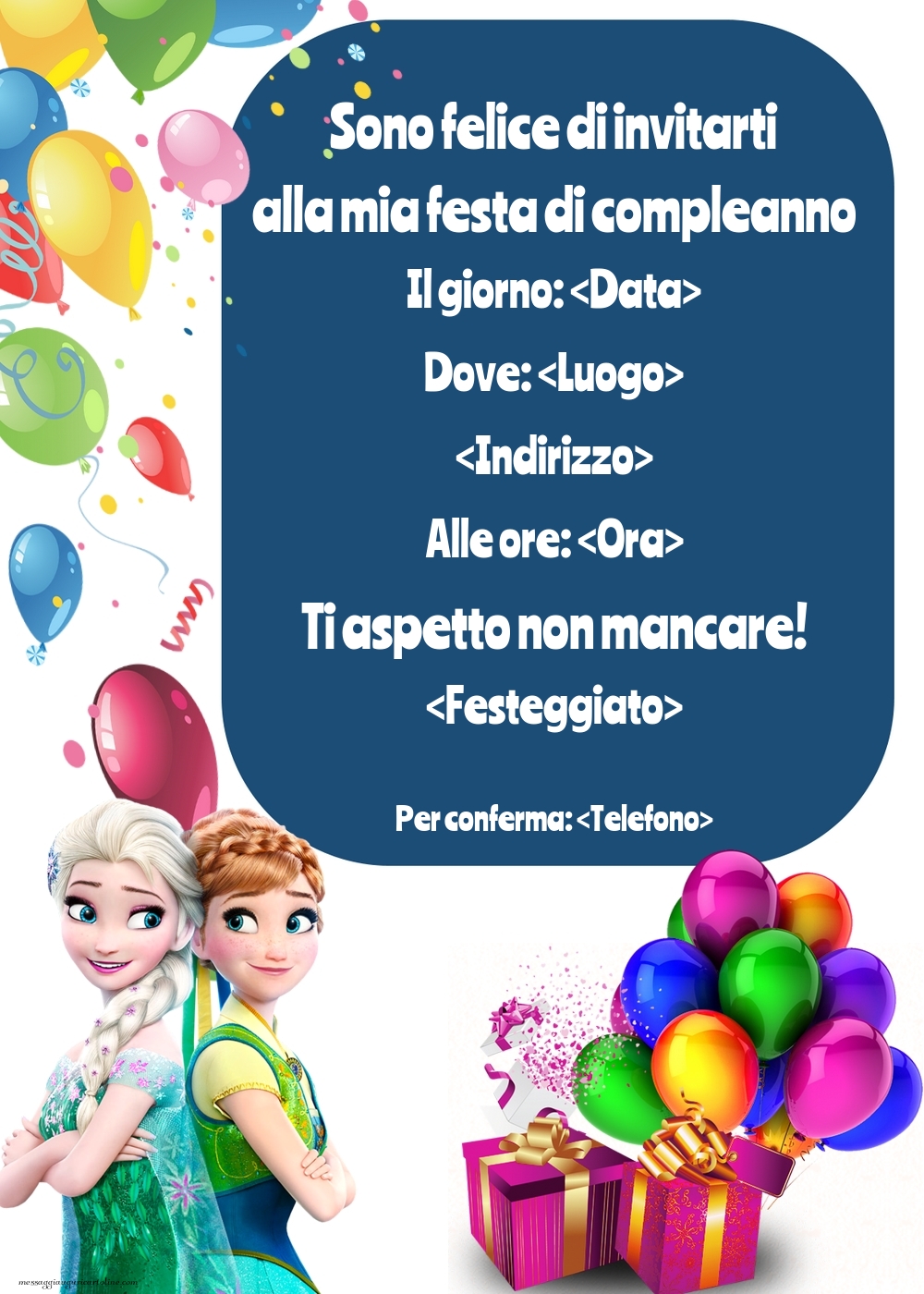 Inviti personalizzati di compleanno per bambini ...