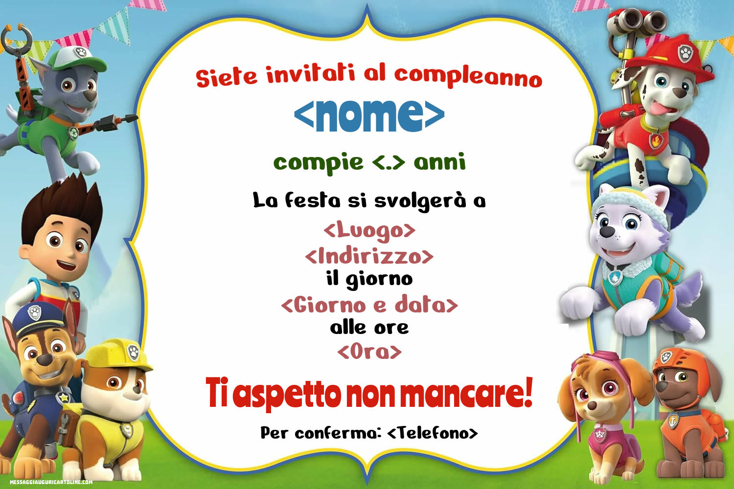 Inviti personalizzati di compleanno per bambini ...