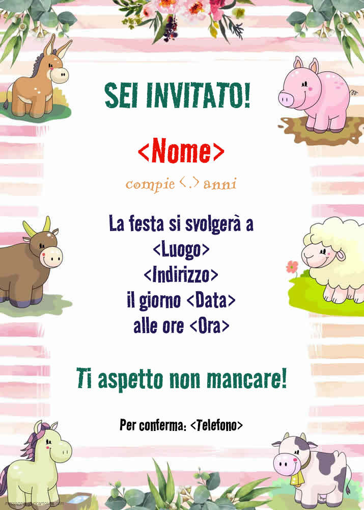 Inviti personalizzati di compleanno per bambini ...