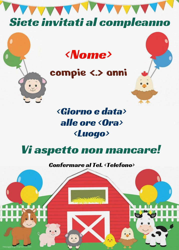 Inviti personalizzati di compleanno per bambini ...