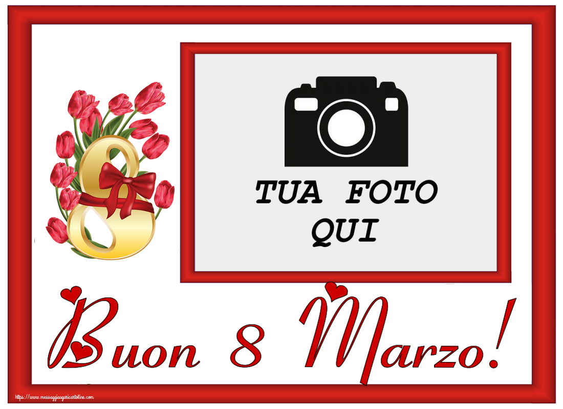 Buon 8 Marzo! - Cornice foto ~ 8 marzo con garofani | Crea cartoline ...