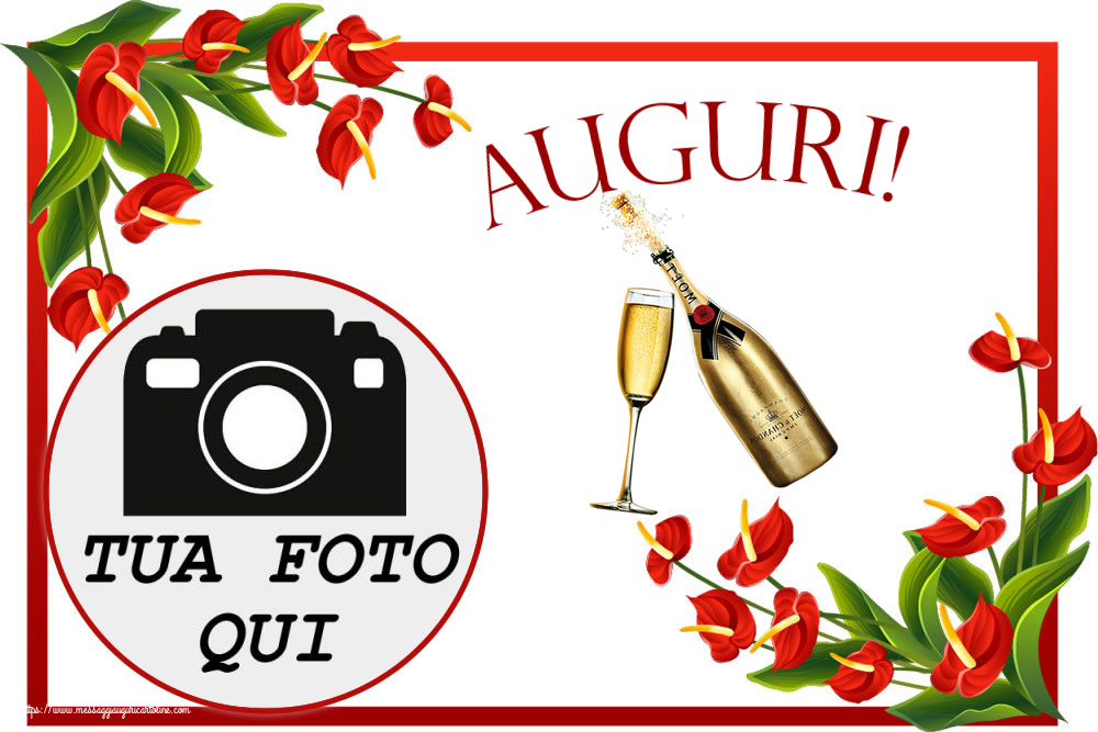 Auguri! - Cornice foto ~ champagne al bicchiere | Crea cartoline ...