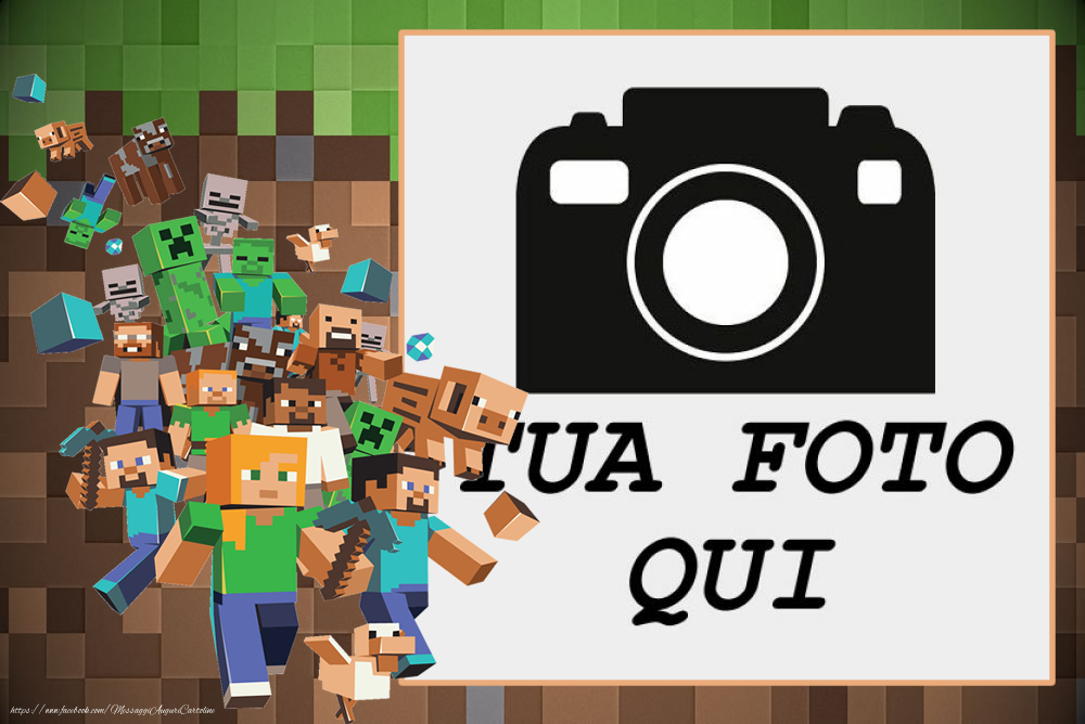 Cornice foto con Minecraft per ragazzi | Crea cartoline personalizzate ...
