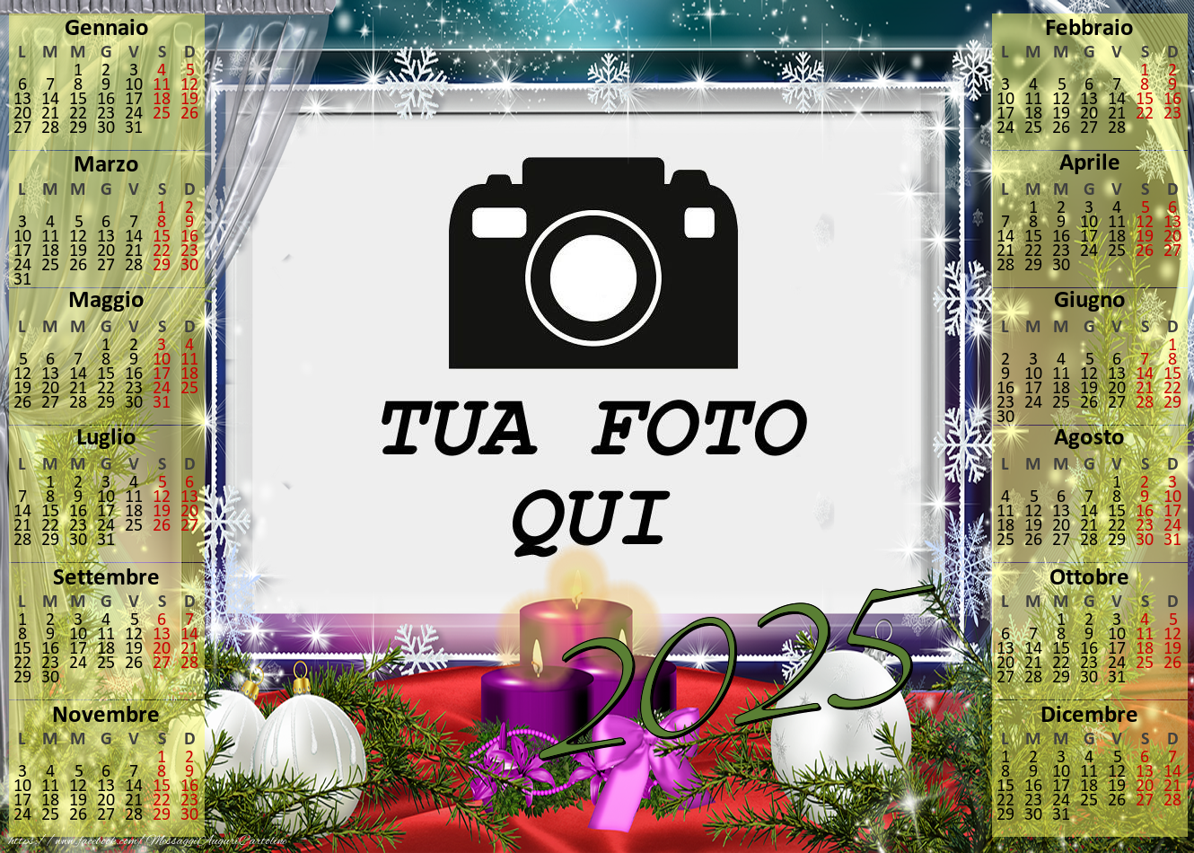 Calendario 2025 con foto - Natale - Modello 0011 | Calendari ...