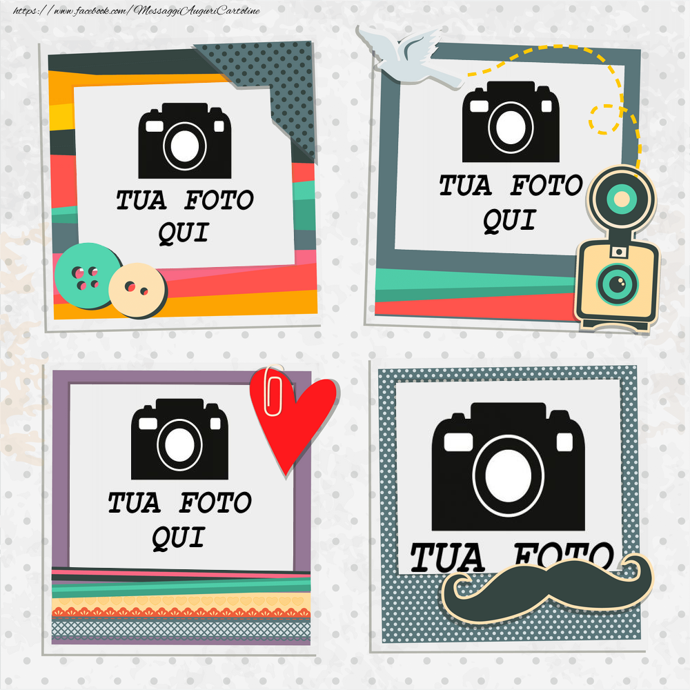 Cornici colorate collage con quattro immagini | Crea immagini ...