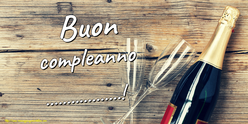 Immagine di auguri di buon compleanno con champagne e bicchieri su ...