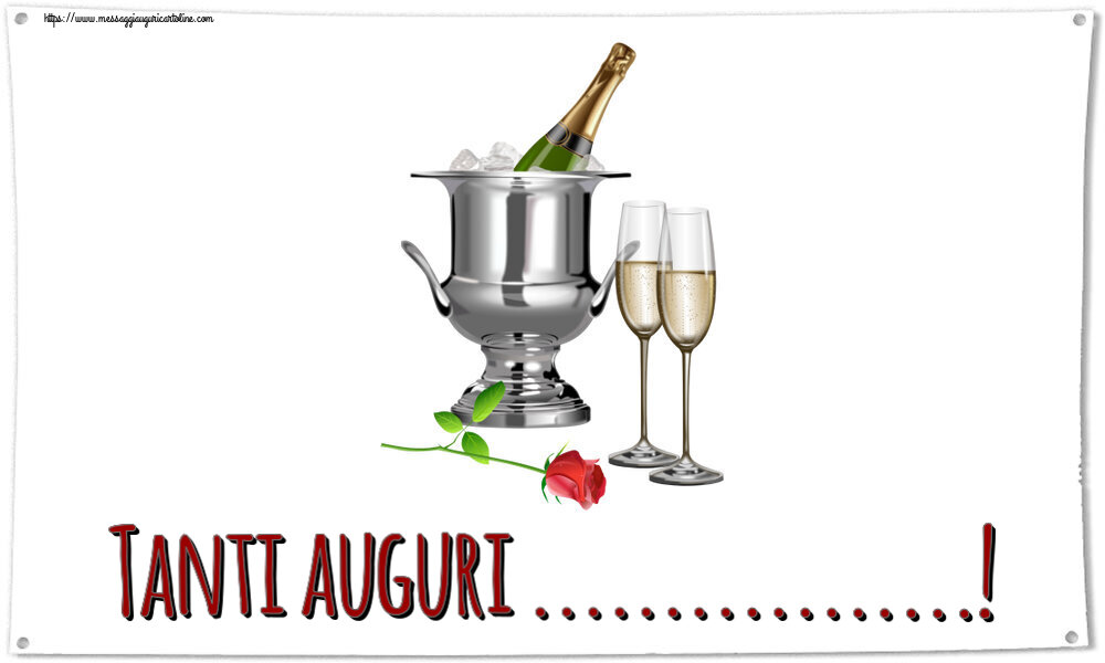 Tanti auguri ...! ~ secchiello champagne e rosa | Crea cartoline ...